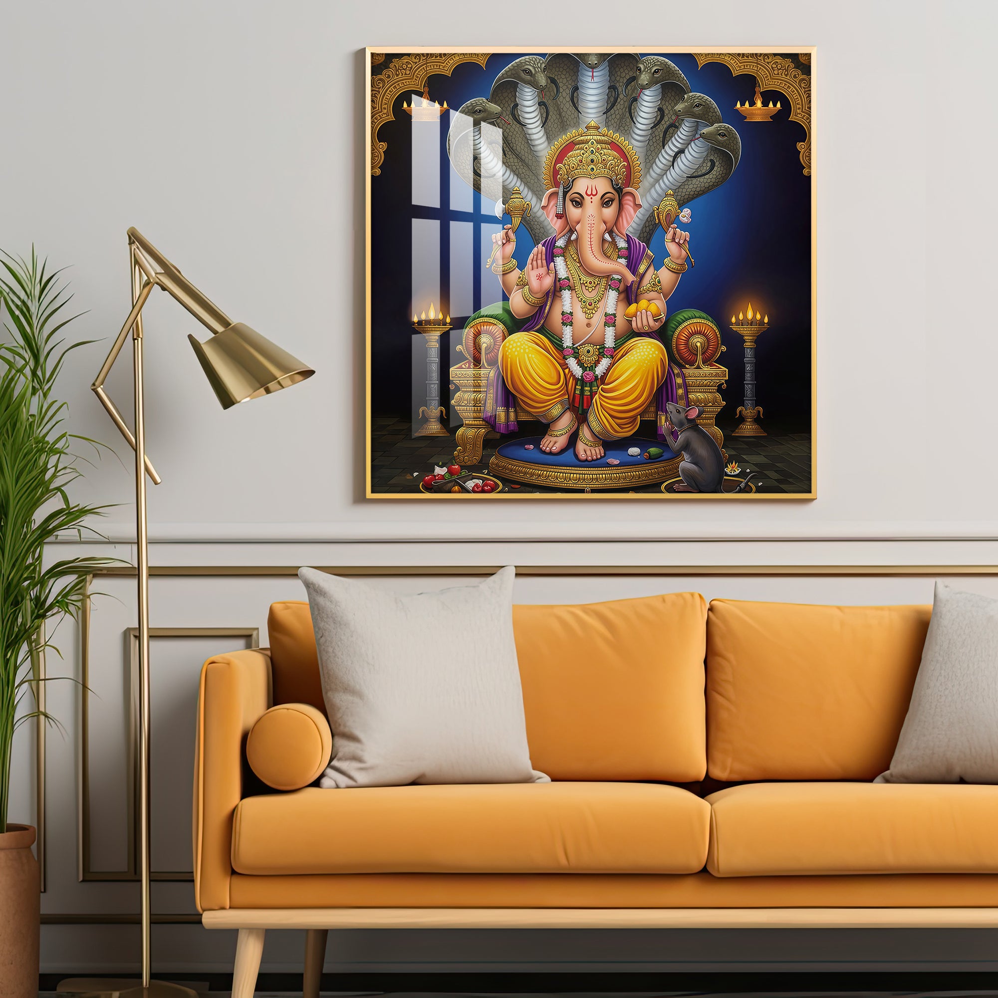 Buy Jai Ganesha Ji Premium Acrylic Square Wall Art Online @ Low Price ...
