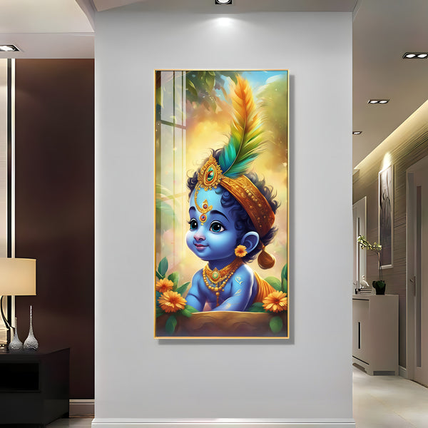 Buy Natkhat Gopal Premium Acrylic Vertical Wall Art Online @ Best Price ...
