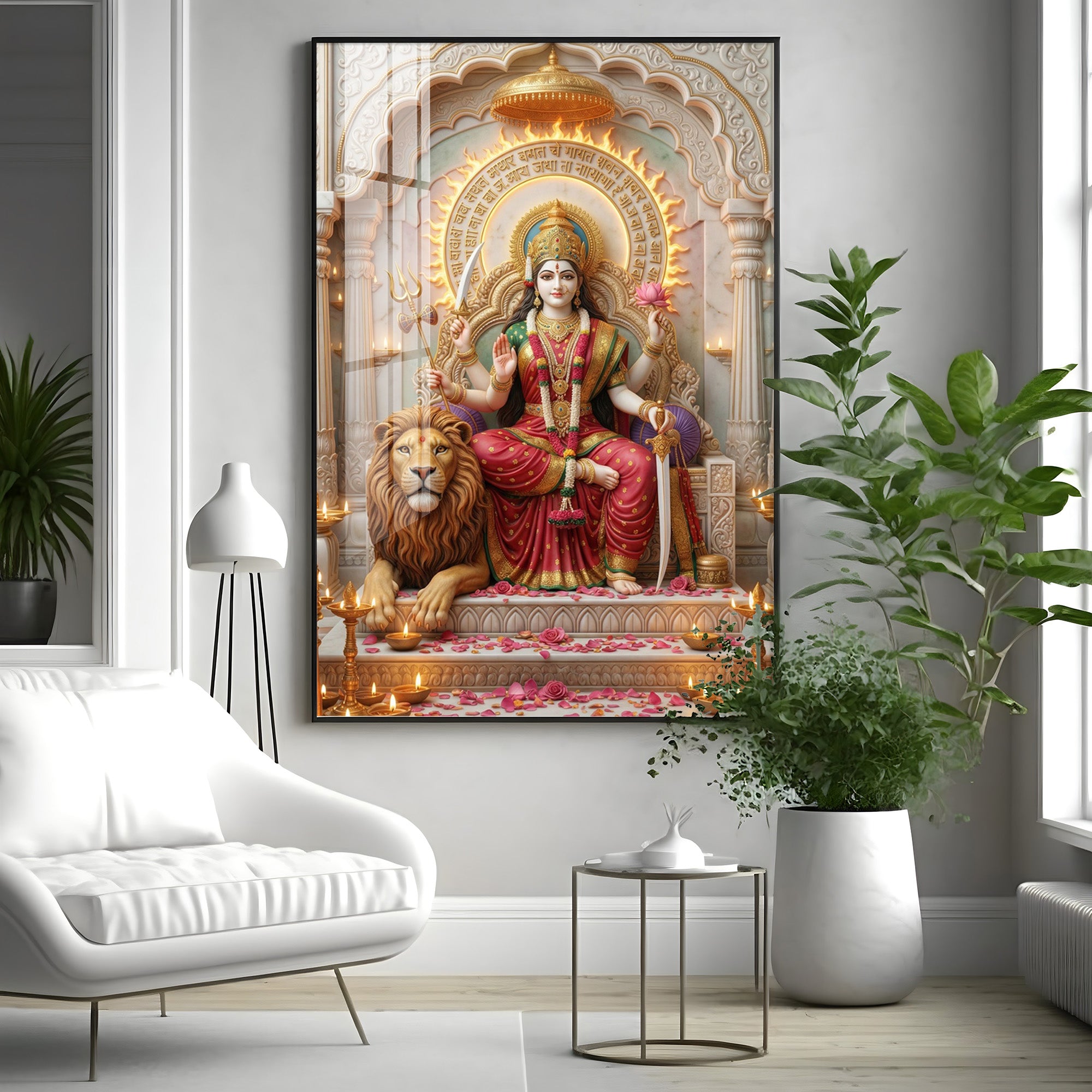 Buy Maa Durga Premium Acrylic Vertical Wall Art Online @ Low Price ...